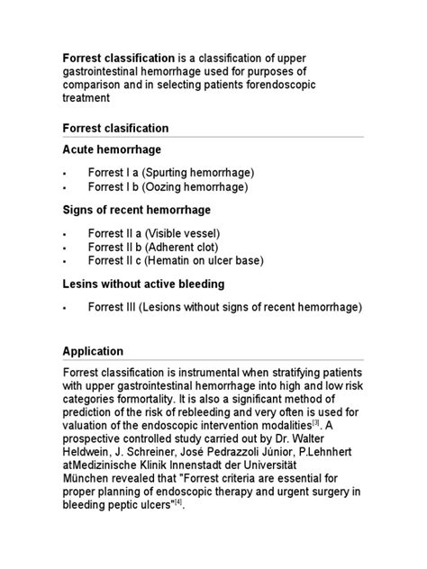 Forrest Classification Of Gi Bleeding Forrest Classification Of Gi Bleeding