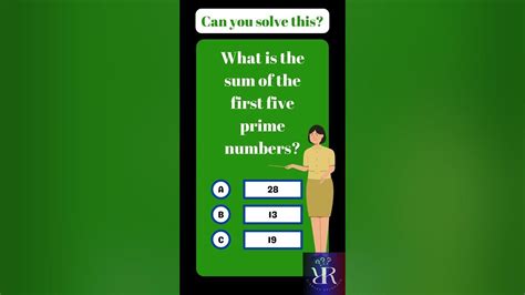 Math Riddle Sum Of The First Five Prime Numbers 🧠 Youtube