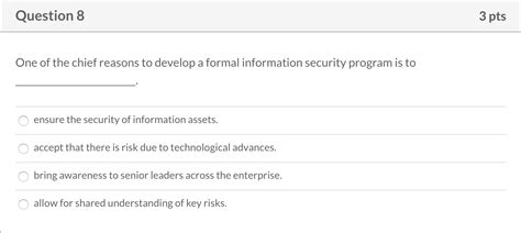 Solved Question 8 3 Pts One Of The Chief Reasons To Develop