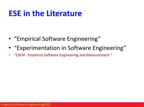 Empirical Software Engineering Ppt