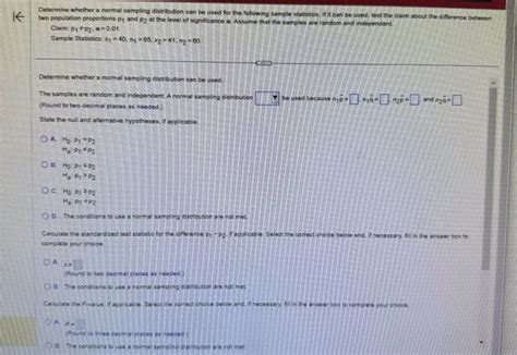 Solved Determine Whether A Normal Sampling Distribution Can