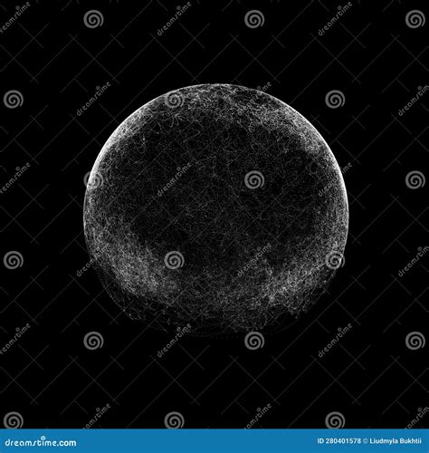 Abstract Sci Fi Sphere With Particles And Lines Technology Network Connection On World