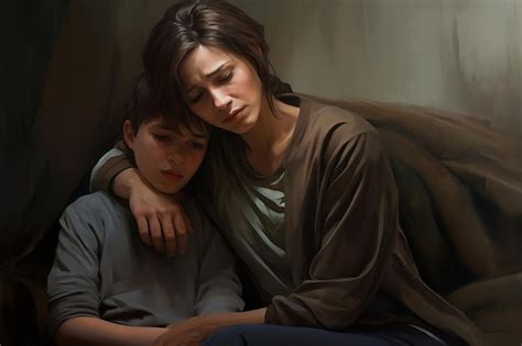 Mother With His Son Generative AI Premium AI Generated Image