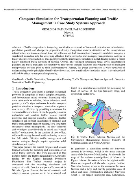 Pdf Computer Simulation For Transportation Planning And Traffic