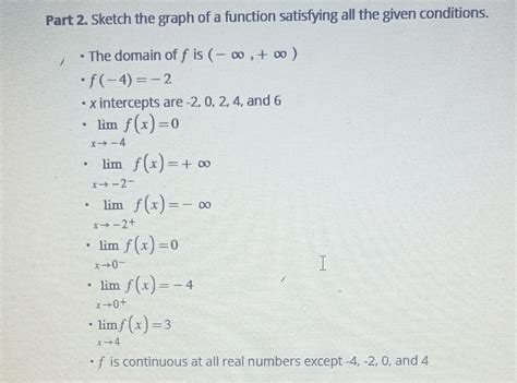 solved part 2 sketch the graph of a function satisfying all