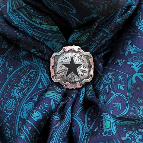 Two Tone With Black Star Scarf Bandanna Wild Rag Slide