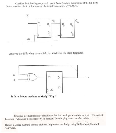 solved consider the following sequential circuit write or