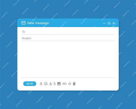 premium vector email interface mail window template internet message isolated frame blank