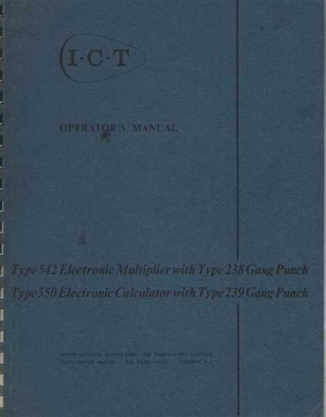 Ict Type 542 Electronic Multiplier And Type 550 Electronic Calculator