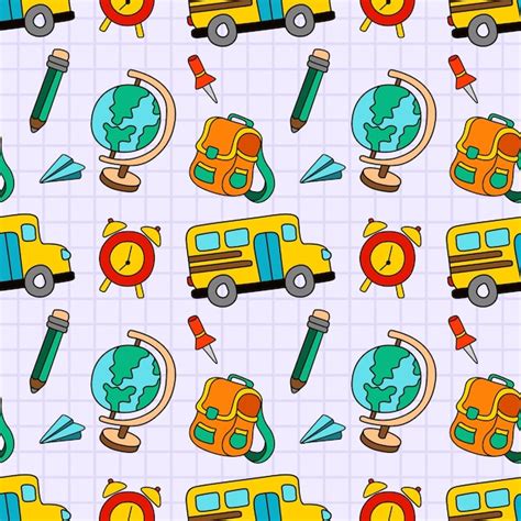 Premium Vector School Seamless Pattern Notebook Doodles Illustration