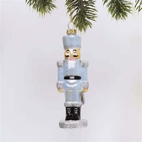 Blue Nutcracker Glass Ornament Festive Holiday Decor For Celebrations Sorelle Ts