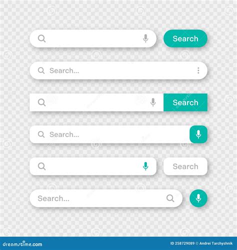 Various Search Bar Templates Internet Browser Engine With Search Box Address Bar And Text