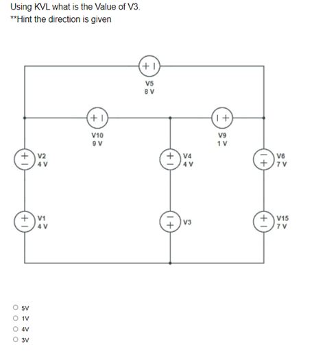 Solved Using KVL What Is The Value Of V Hint The Chegg Com