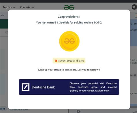 Priya Adhikari On Linkedin Potd Geeksforgeeks Deutschebank