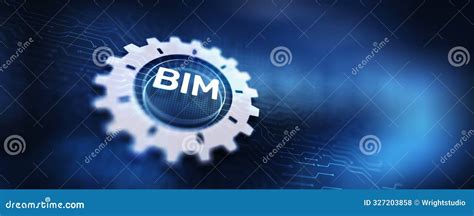 Bim Building Information Modeling Technology Concept On Virtual Screen