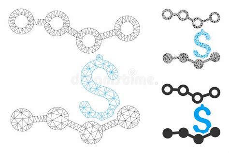 Sales Charts Vector Mesh Network Model And Triangle Mosaic Icon Stock Vector Illustration Of