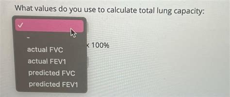 what values do you use to calculate total lung