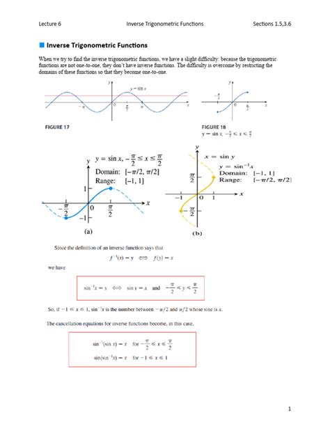 Lectures 6 7 More Functions Pdf Trigonometric Functions