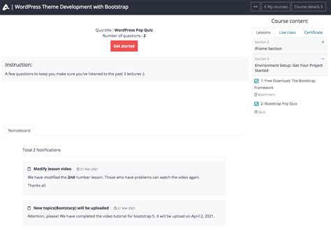academy lms noticeboard addon code market