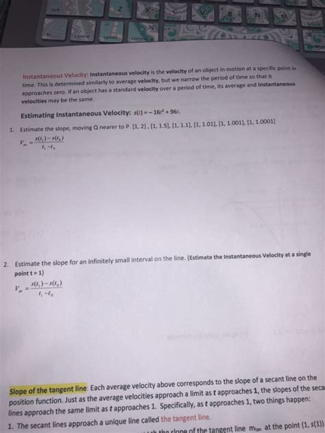 Solved Instantaneous Velocity Instantaneous Velocity Is The Chegg Com