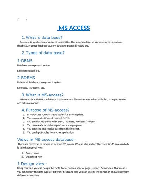 Ms Access Pdf Microsoft Access Databases
