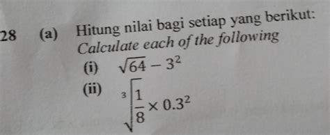 solved 28 a hitung nilai bagi setiap yang berikut calculate each of