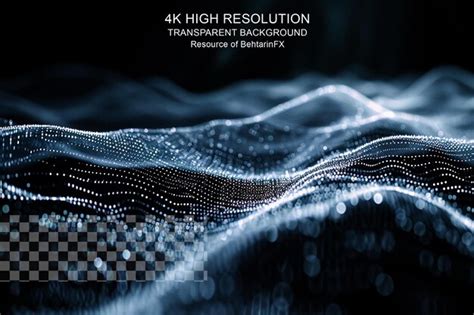 Premium PSD Abstract Dots Wave Flow Particle Technology Waves Background Design On Transparent
