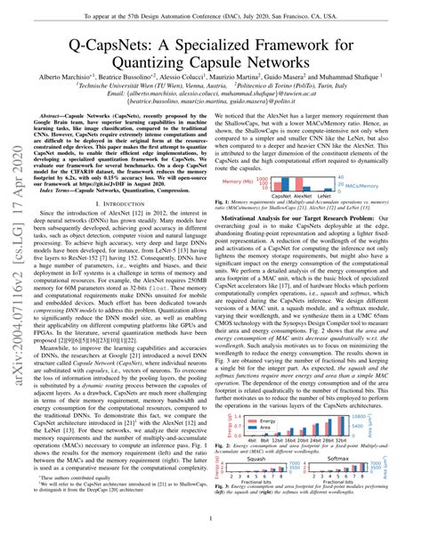 Pdf Q Capsnets A Specialized Framework For Quantizing Capsule Networks
