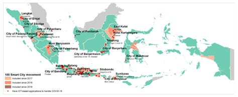 Distribution Map Of Cities And Regencies That Are Included In The 100 Download Scientific