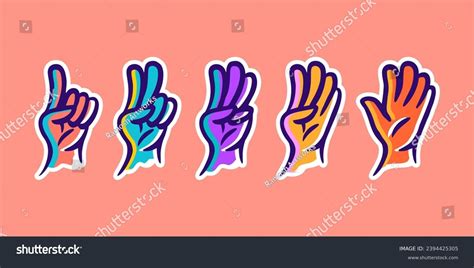 Fingers Count Cartoon Vector Hands Showing Stock Vector Royalty Free
