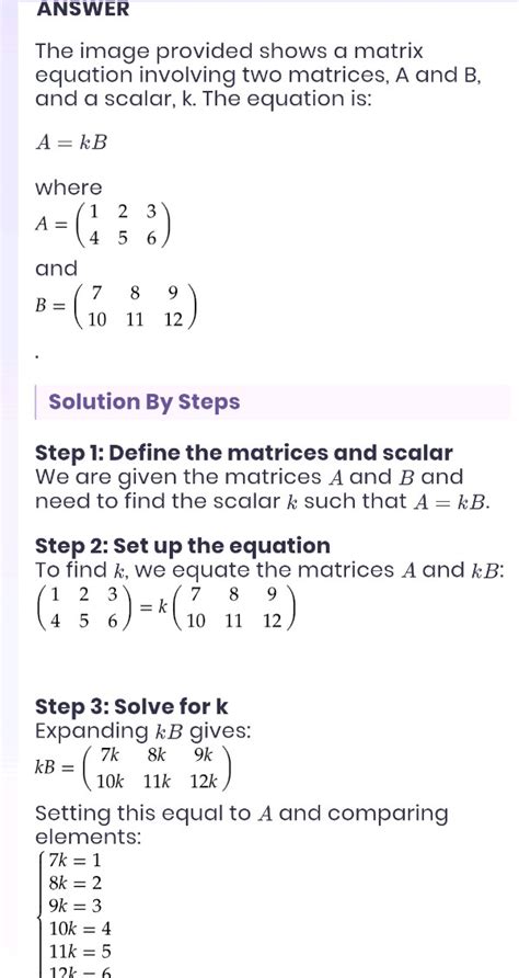 ANSWER The image provided shows a matrix | StudyX