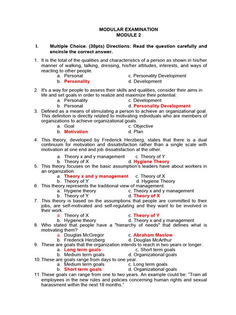 Module 2 Modular Exam Pdf Leadership Motivational