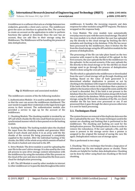 irjet cloud based deduplication using middleware approach pdf data