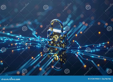 Lock With Circuit Pathways Data Security Cybersecurity Cyber Defense