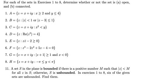 Solved For Each Of The Sets In Exercises To Determine Chegg Com
