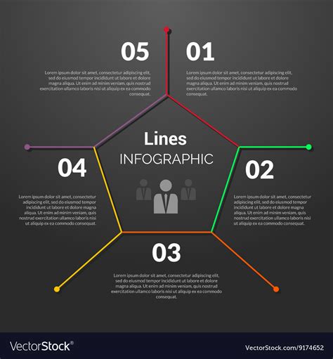 Colorful Linear Infographic Lined Concept Vector Image