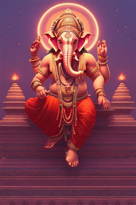 indian lord ganesh male god beautiful ultra realistic partic by