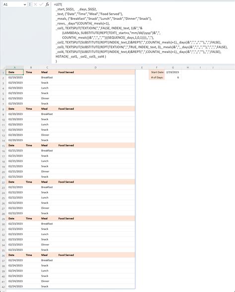 Microsoft Excel Repeating Complex Pattern With Header And Date Same