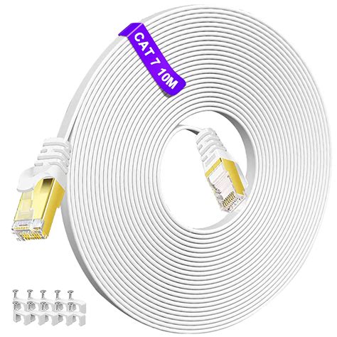 10m Ethernet Cable Fastest Cat7 Flat Ethernet Cable 600 Mhz 10gb High Speed Internet Cable