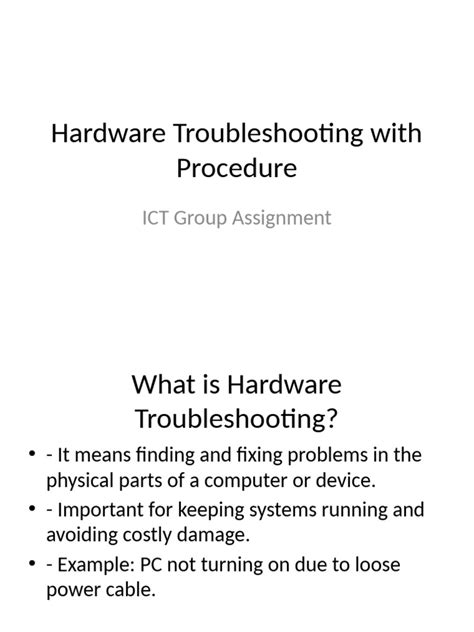 Hardwaretroubleshootingpresentation Pdf