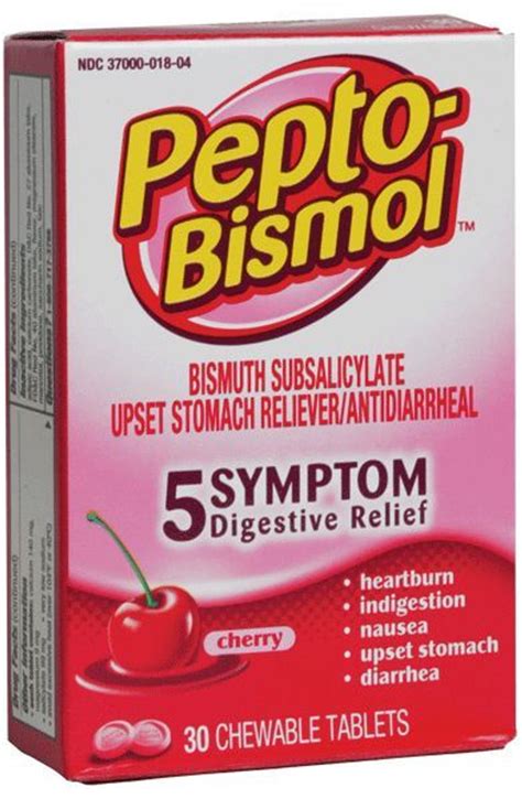 Pepto Bismol Tablet Cherry 30 Ct Box Fore Supply Company