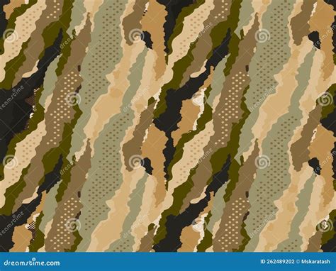 Seamless Camouflage Background Fabric Print Texture Pattern For Textile Stock Vector