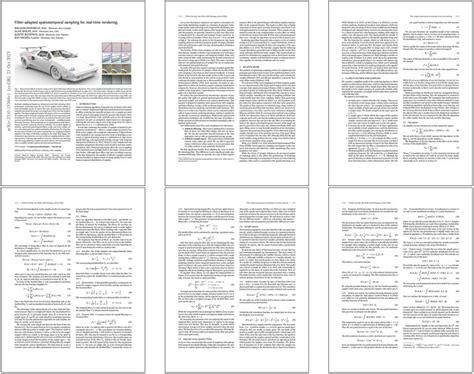 Filter Adapted Spatio Temporal Sampling For Real Time Rendering