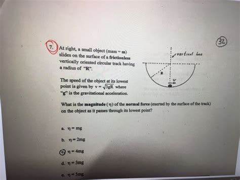 Solved At Right A Small Object Mass M Slides On The
