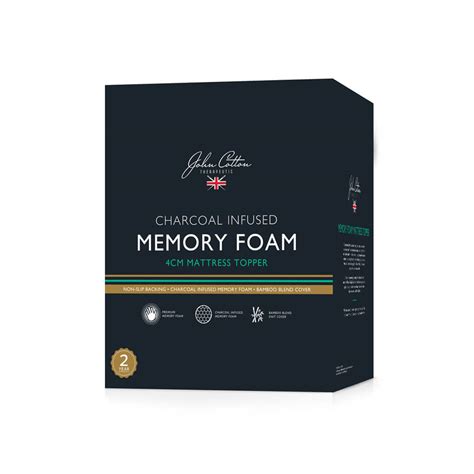 John Cotton Charcoal Infused Memory Foam Mattress Topper Tontine