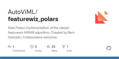 github autoviml featurewiz polars new polars implementation of the classic featurewiz mrmr