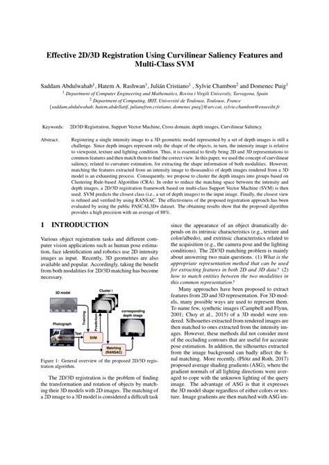 pdf effective 2d 3d registration using curvilinear saliency features and multi class svm
