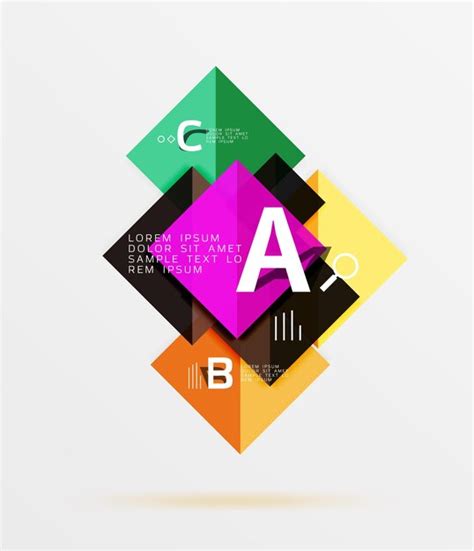 Premium Vector Overlapping Square Infographics Vector Template