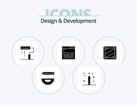 design and development glyph icon pack 5 icon design development
