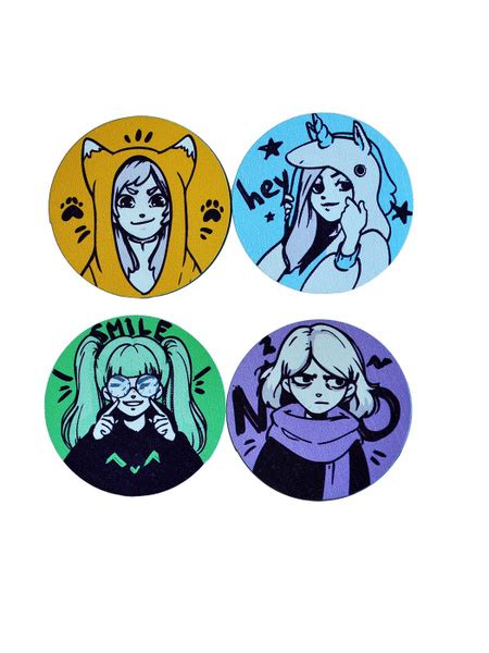 Набор значков Riform Аниме Fun Anime Girls 4шт фанера 4мм купить с доставкой по выгодным